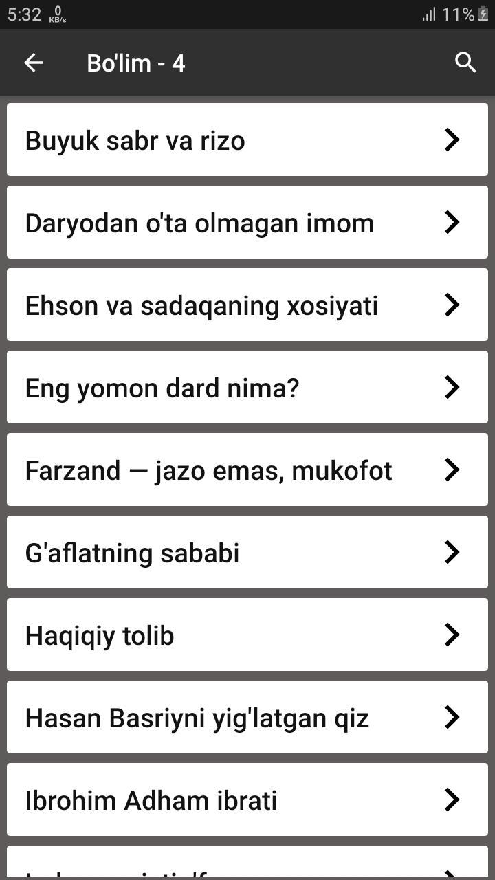 Ibratli hikoyalar kitobi - Mestore 앱